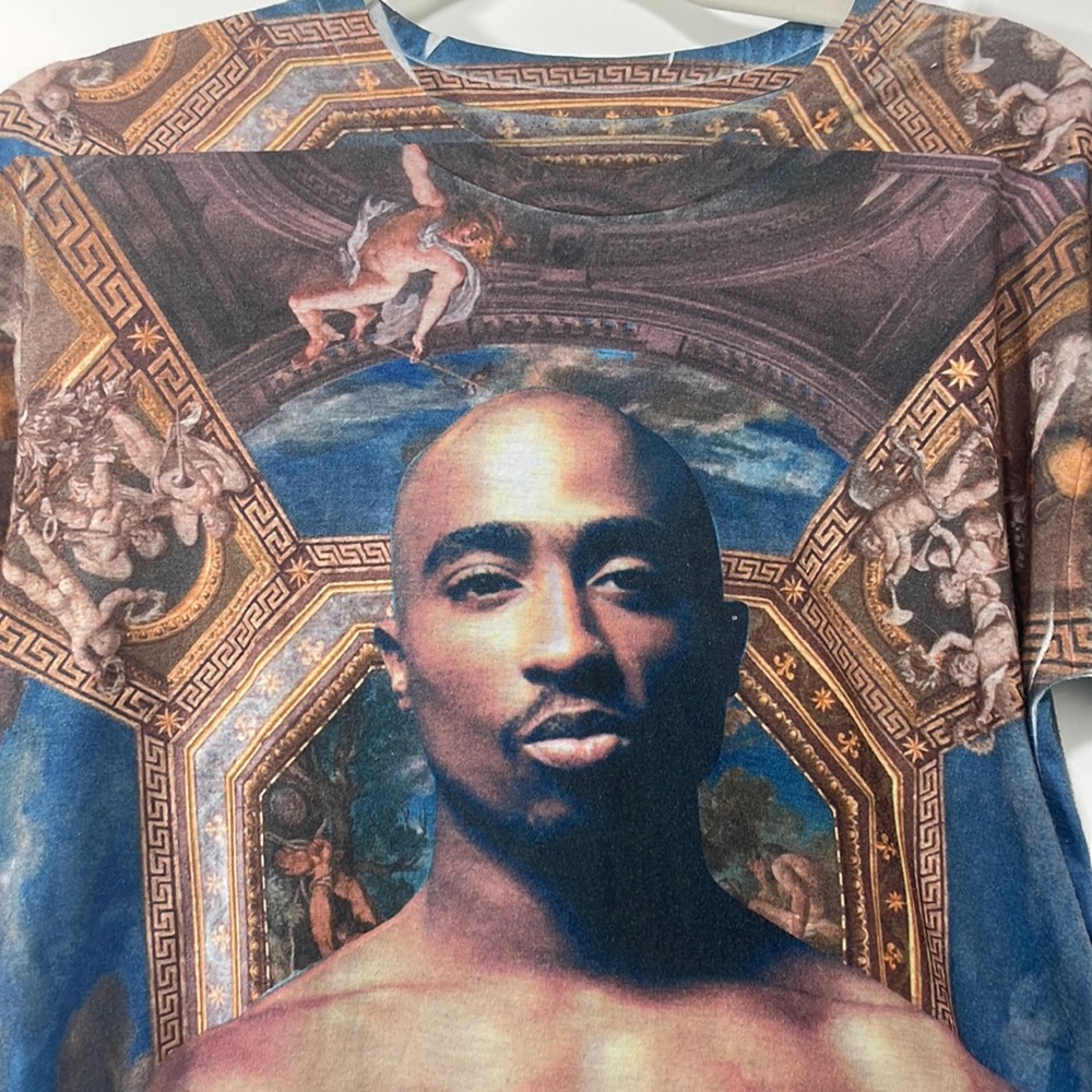 Tupac Shakur Blue And Gold Mural Shirt - Gem